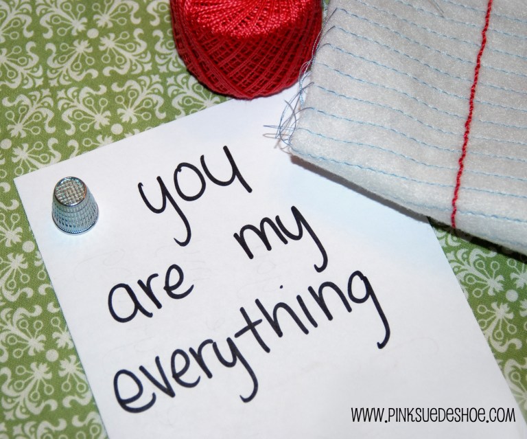 A Little [Embroidered] Love Note | pinksuedeshoe