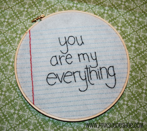 A Little [Embroidered] Love Note | pinksuedeshoe